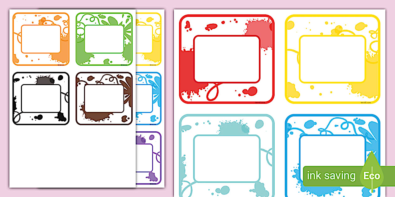 👉 Splat-Themed Square Peg Labels (teacher made) - Twinkl