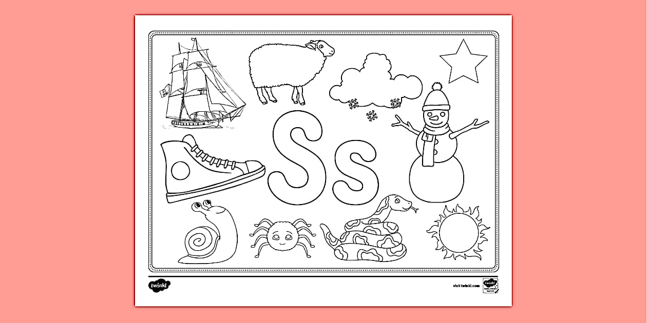 Letter S Coloring Page (teacher made) - Twinkl