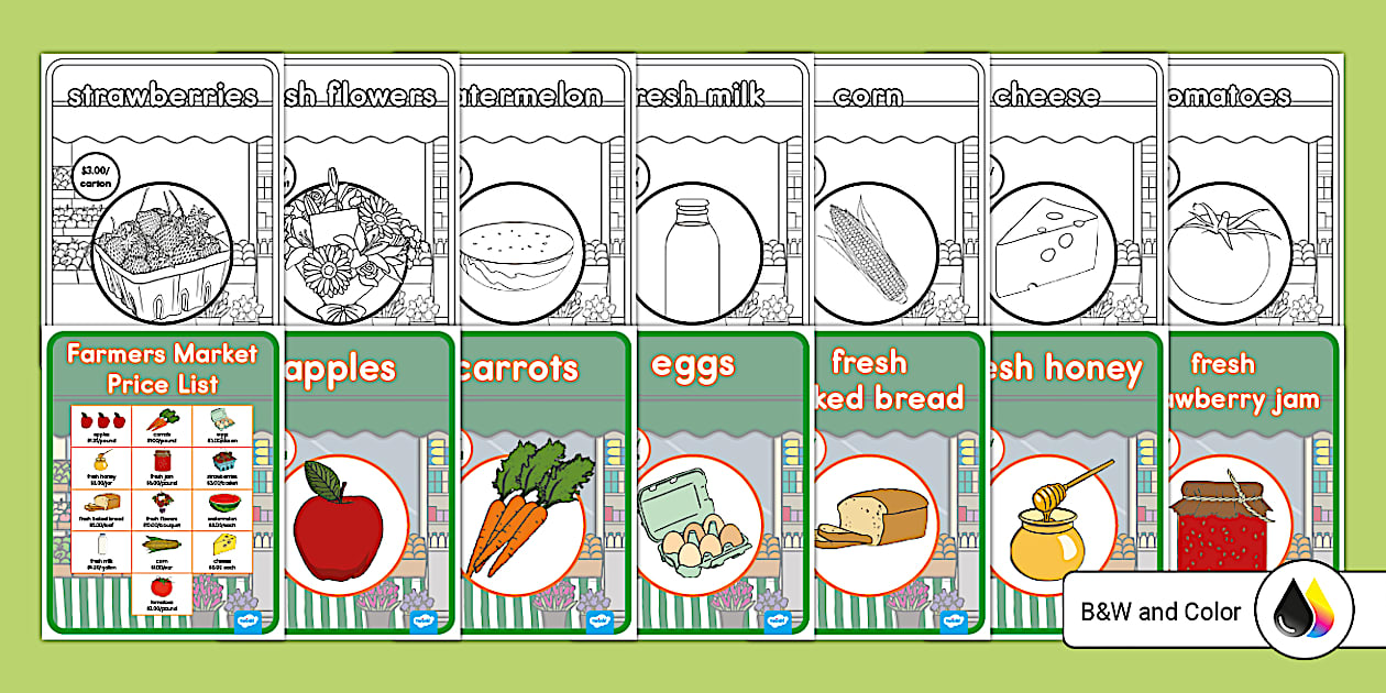 Farmer's Market Dramatic Play Price List Posters - Twinkl
