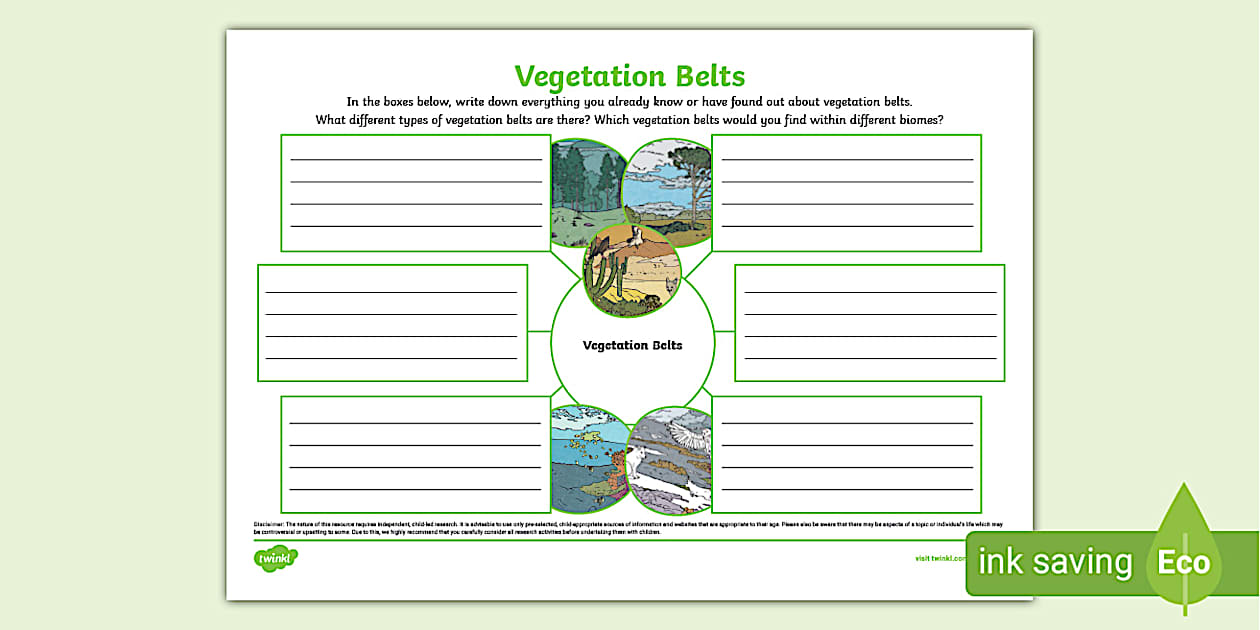 Vegetation Belts Mind Map,vegetation belts,biomes - Twinkl
