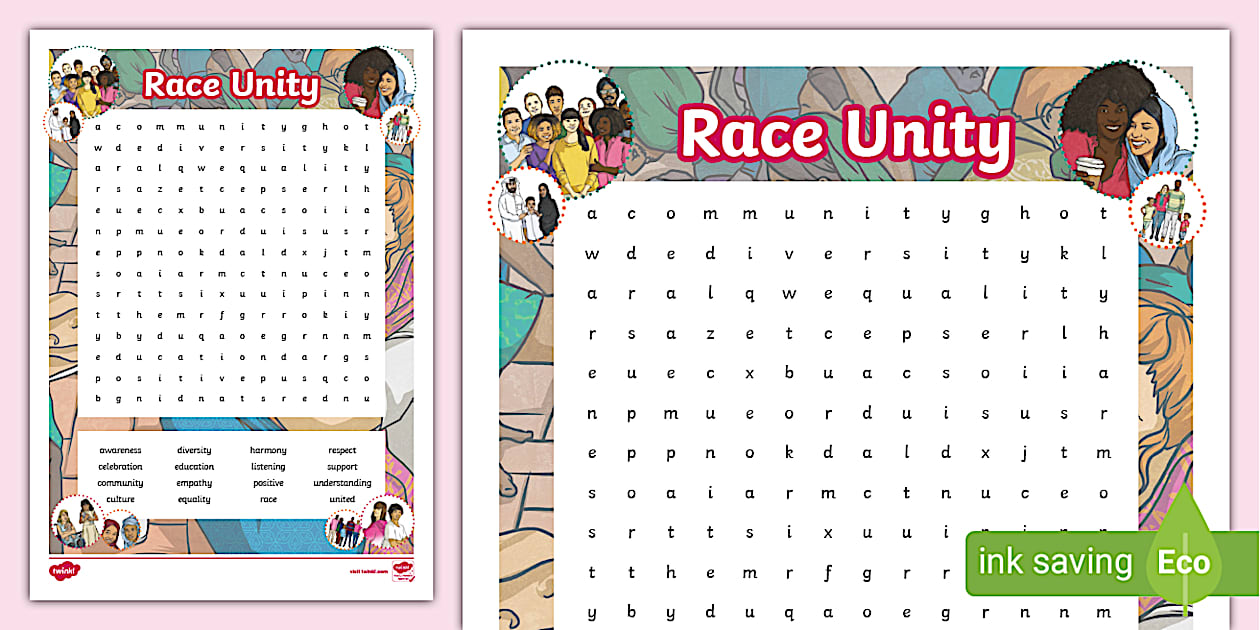 Race Unity Word Search (teacher made) - Twinkl