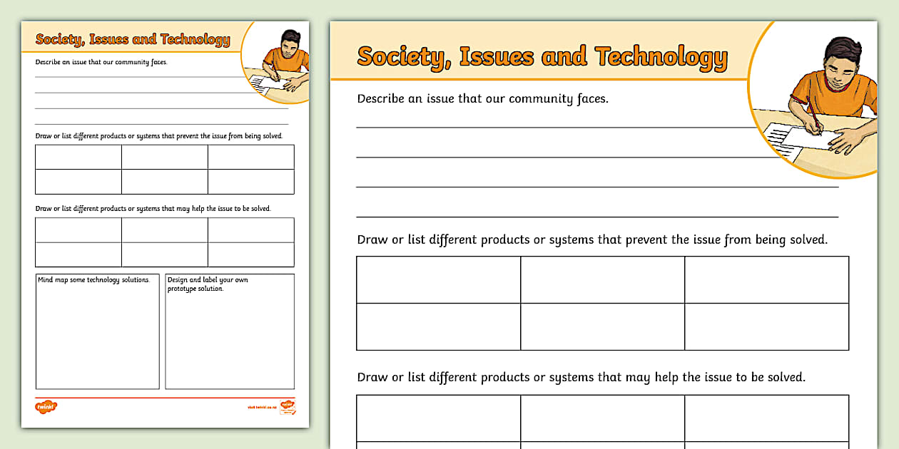 Society Issues and Technology Activity Sheet (teacher made)