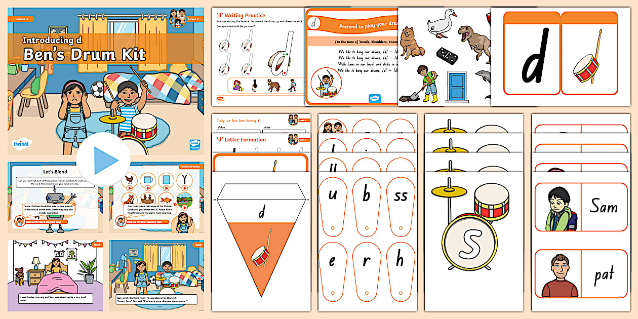 Twinkl Phonics 'd' - Level 2 Week 2 Lesson 4 Pack
