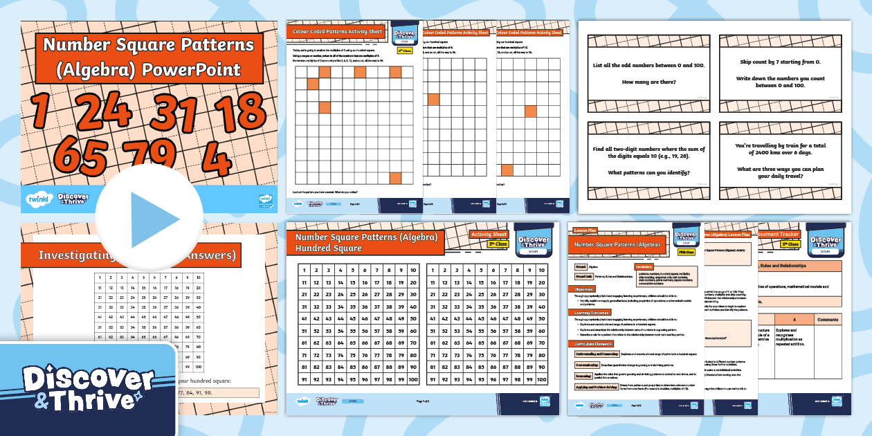 Number Patterns (Algebra) resource pack 5th class - Twinkl