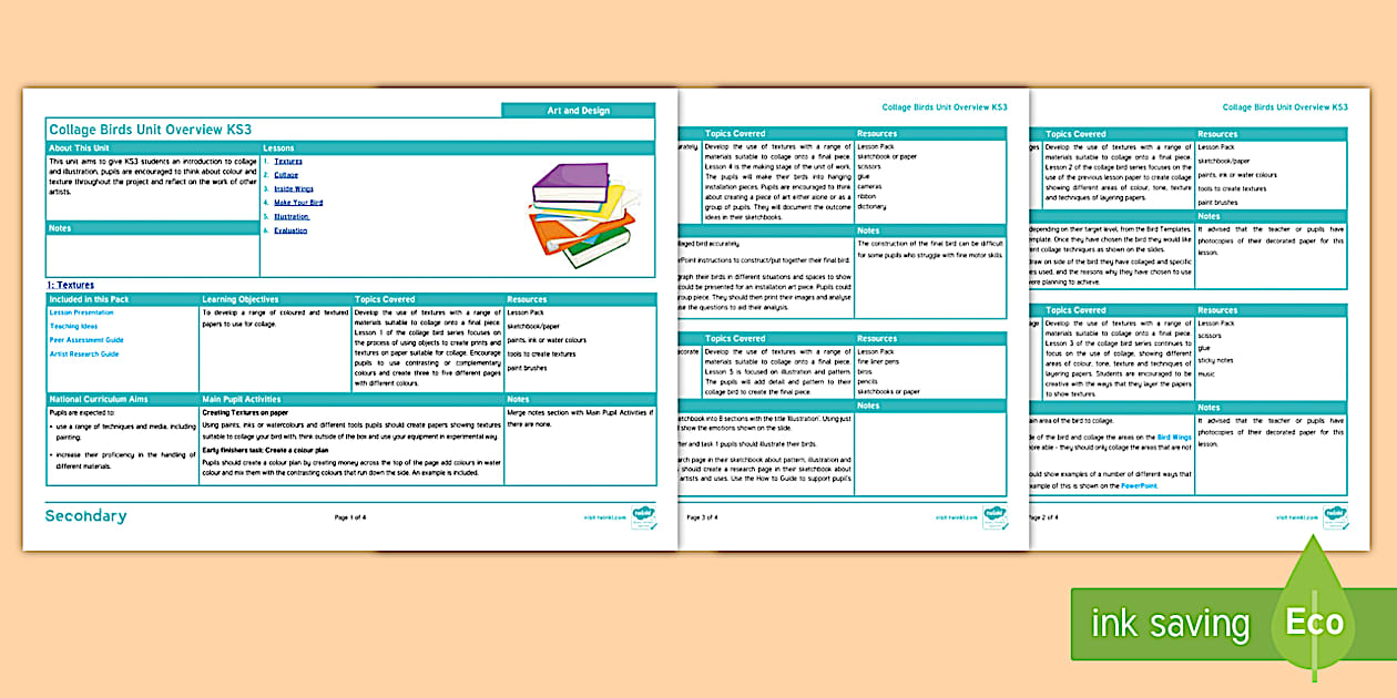 FREE! - Collage Birds Unit Overview (teacher made) - Twinkl