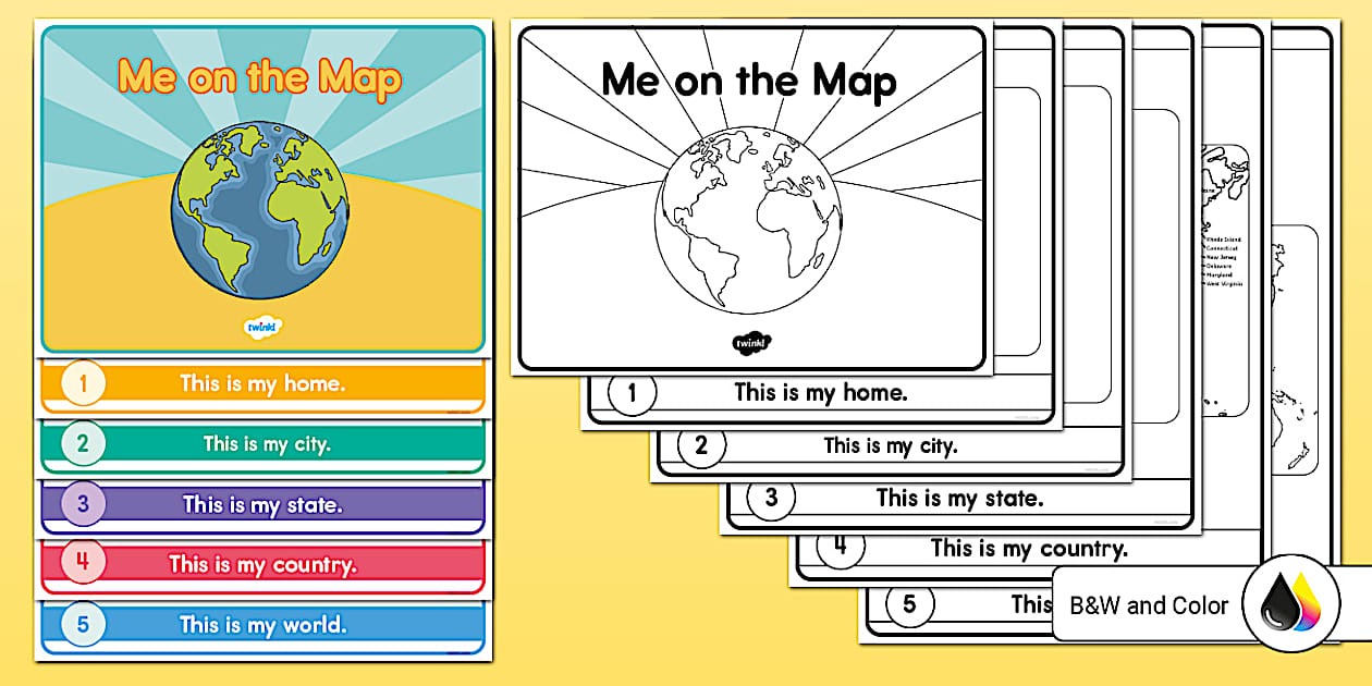 Me on the Map Flipbook for K-2nd Grade (teacher made)