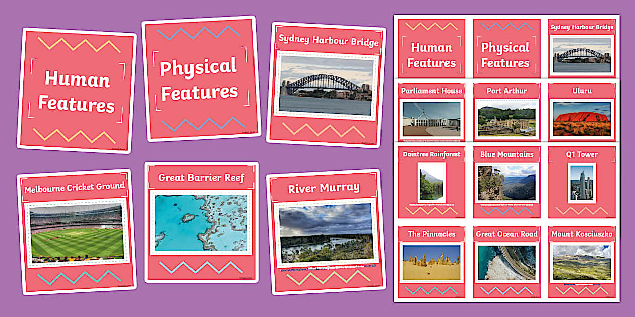 Human and Physical Features of Australia Sorting Activity