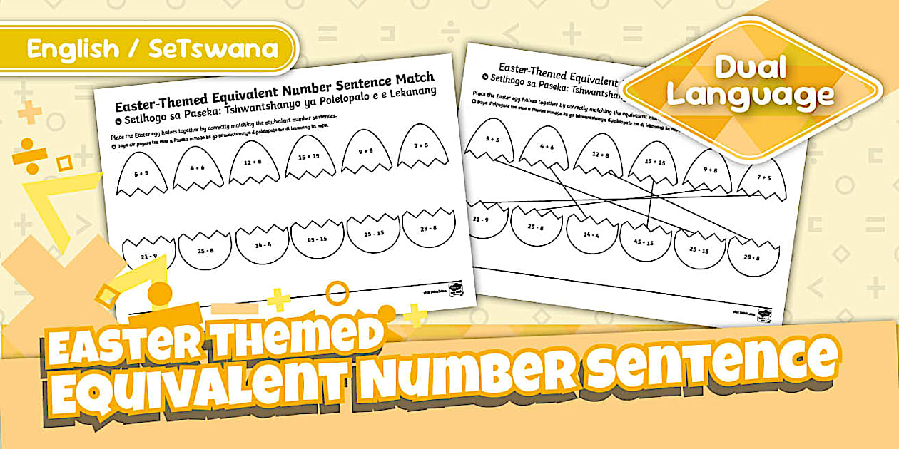 Grade 4 Maths - Easter Themed Equivalent Number Sentence Match ...