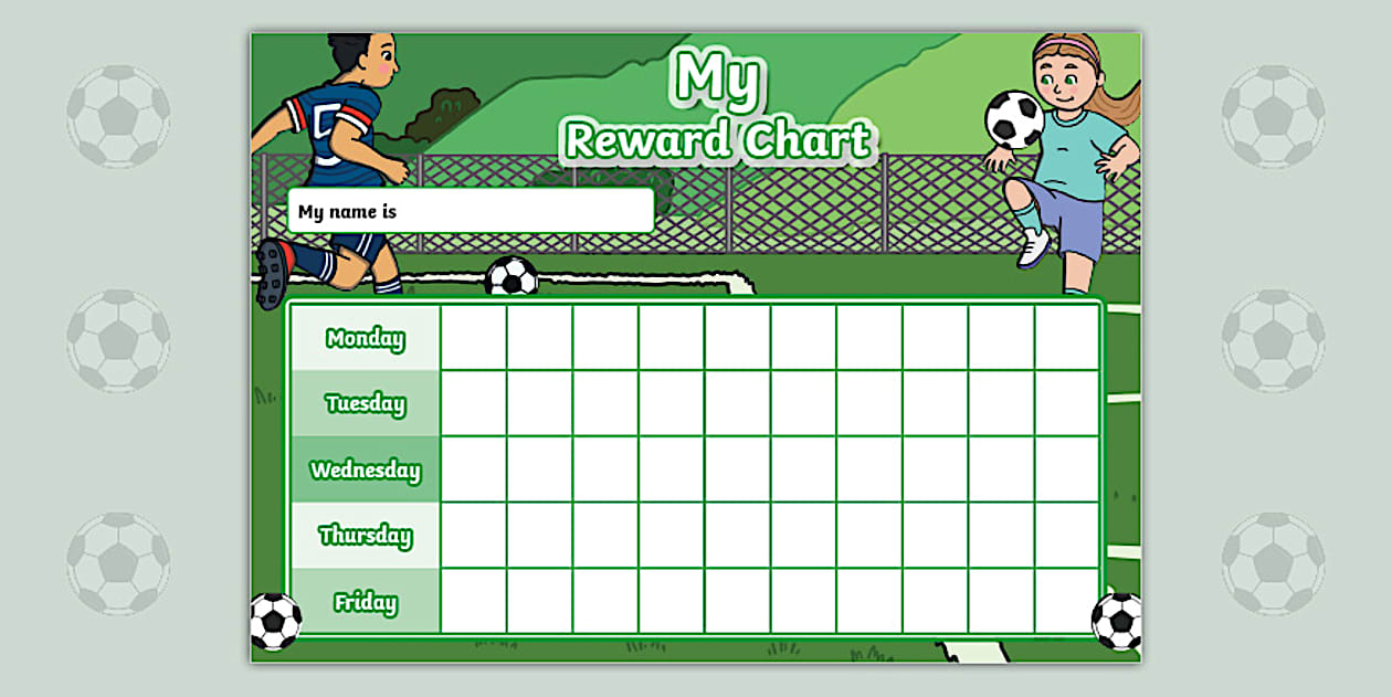 Football-Themed Reward Chart (teacher made) - Twinkl