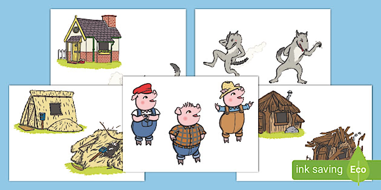 The Three Little Pigs Puppets (teacher made) - Twinkl