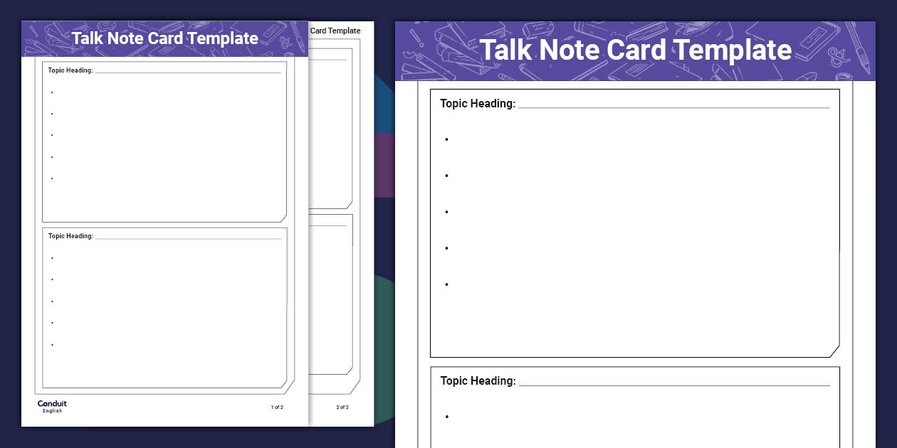 Talk Note Card Template (teacher made) - Twinkl