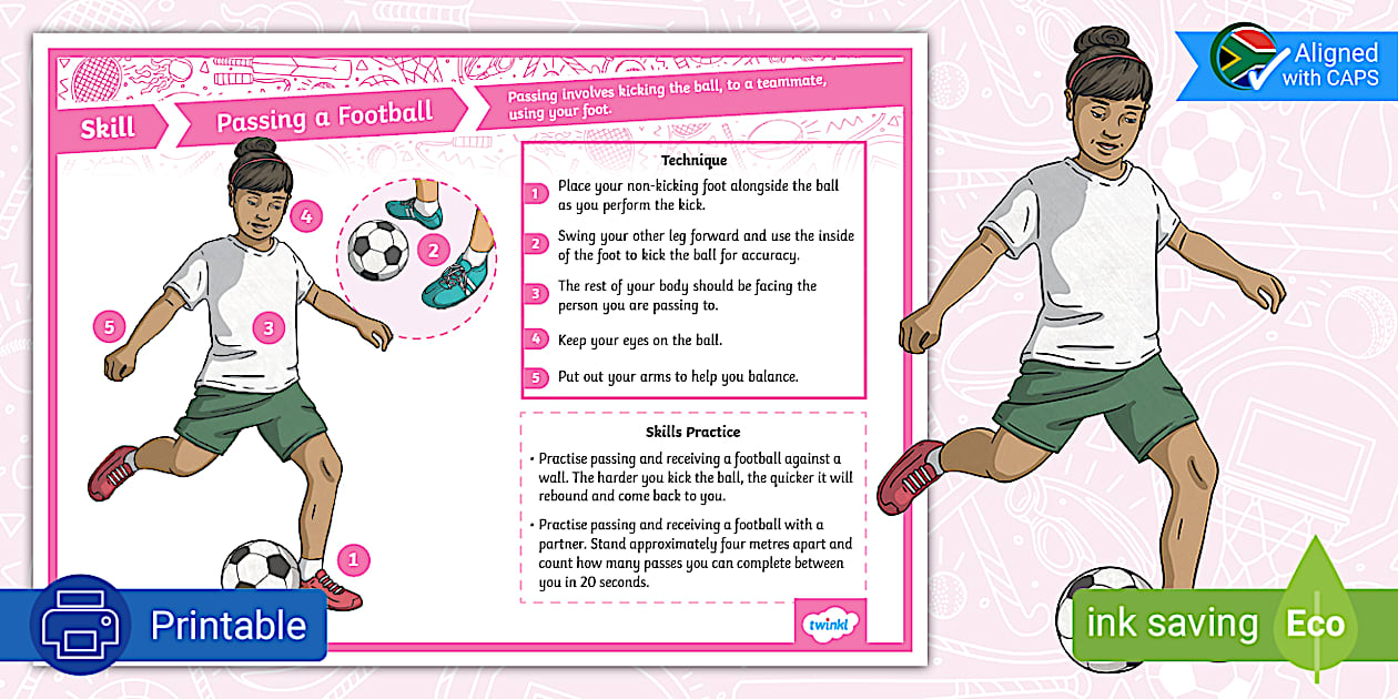 Grade 5 Invasion Games Skills Poster - Football Passing