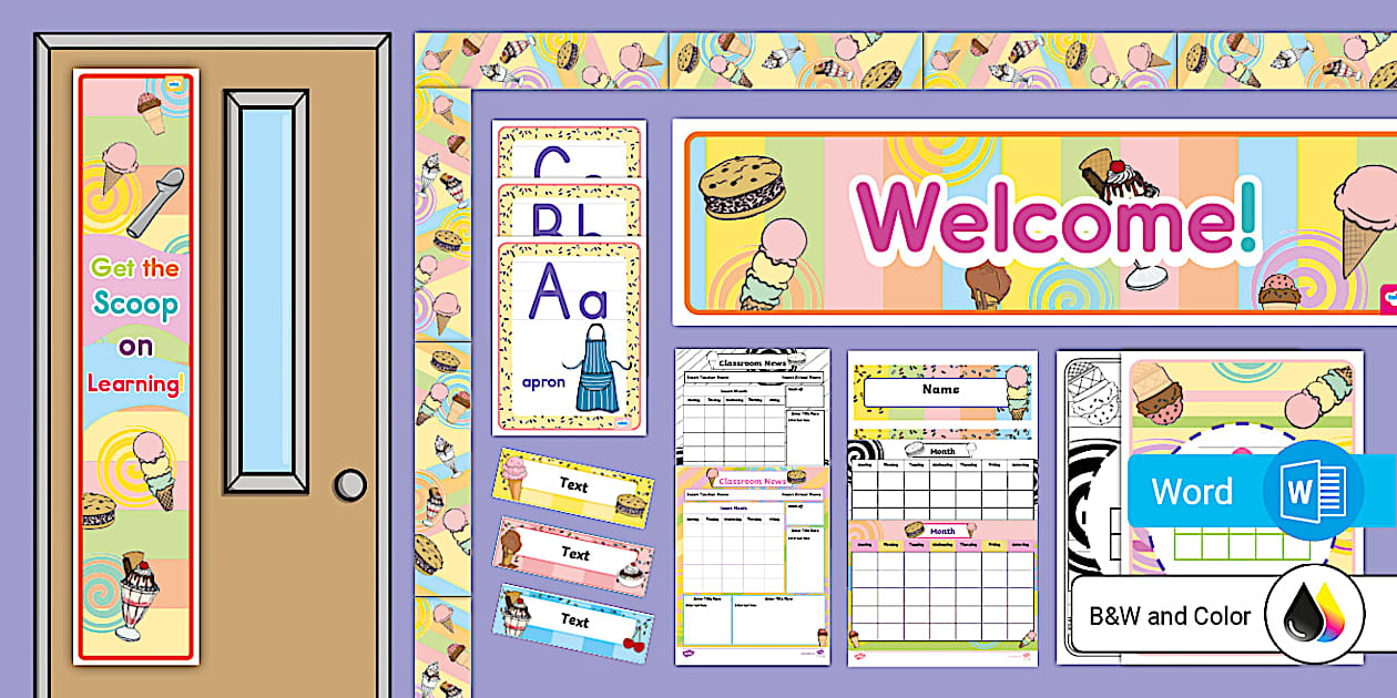 Ice Cream Door Decoration Pack for Classrooms | Twinkl USA