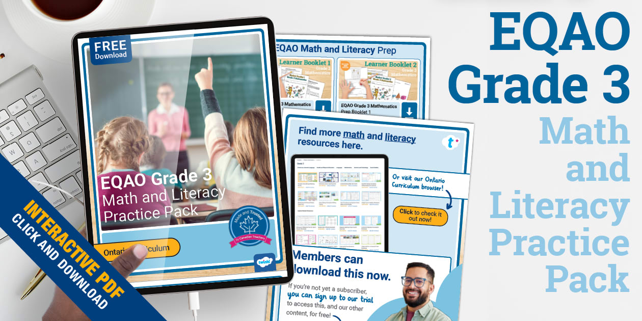 EQAO Grade 3 Math and Literacy Practice Pack