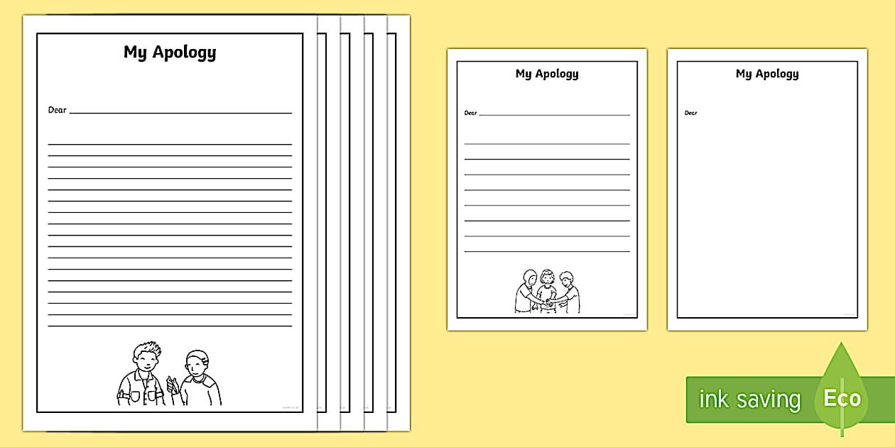 Editable My Apology Letter Writing Frames - Twinkl