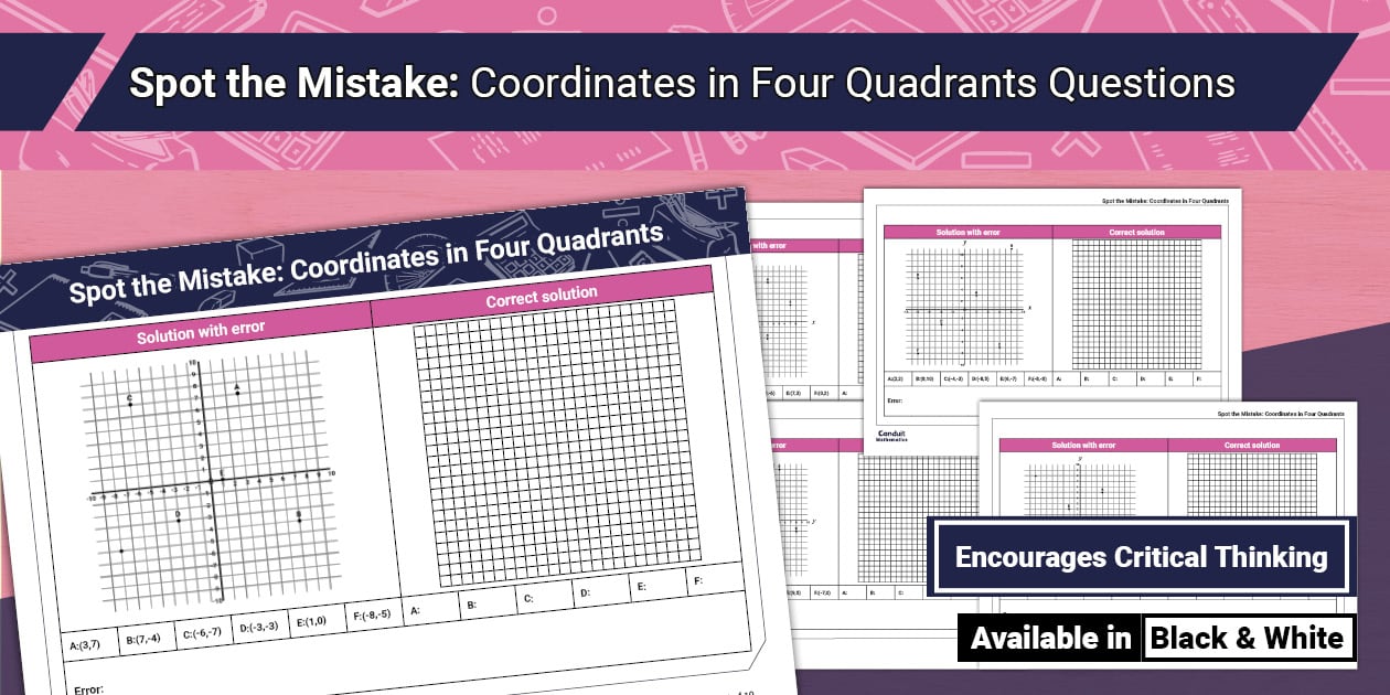 Spot the Mistake: Coordinates in Four Quadrants Questions