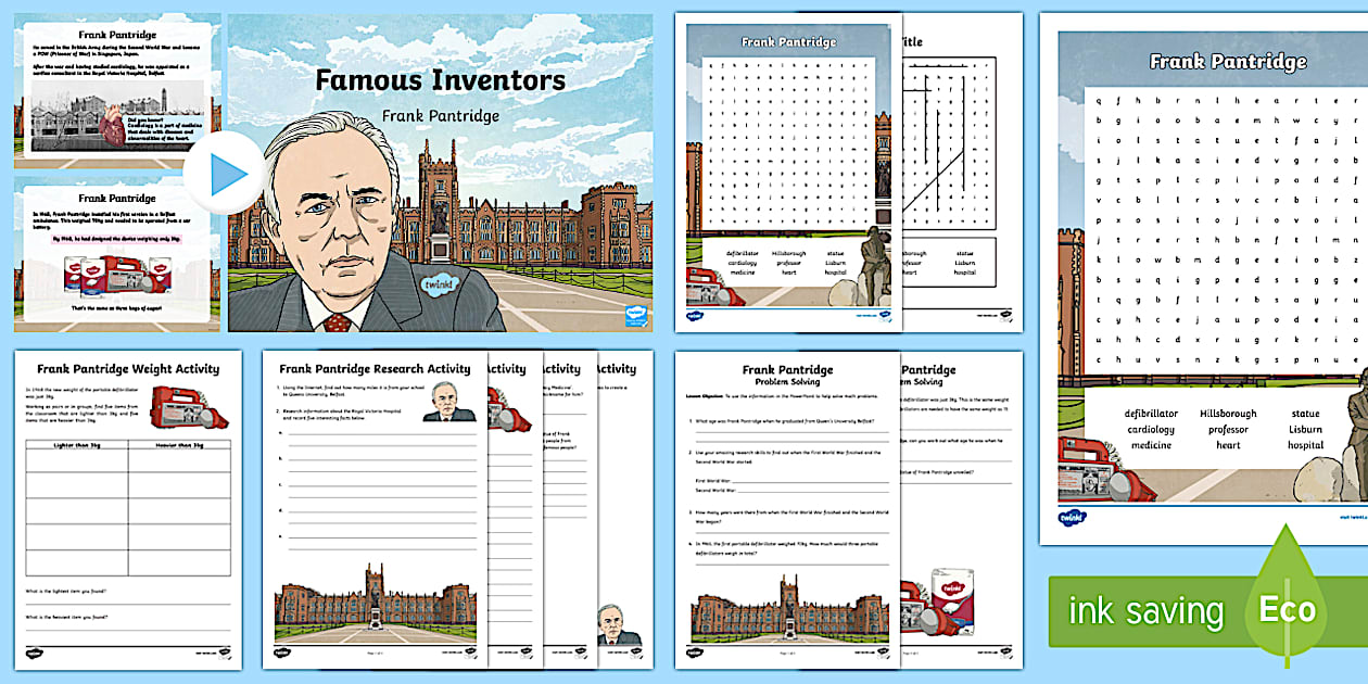 Black and White Famous Inventors: Frank Pantridge Activity Pack