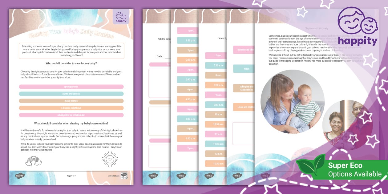 FREE! - Sharing Your Baby's Daily Routine (teacher made)