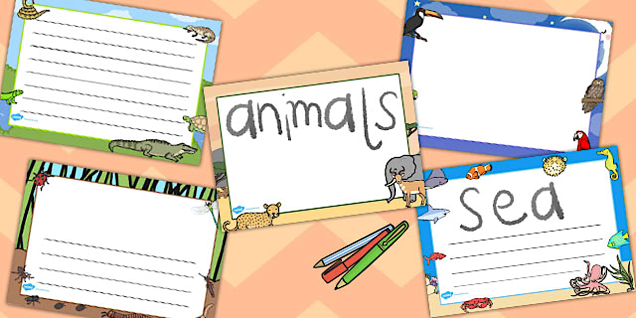 Editable Animal Classes Page Borders Landscape - Twinkl