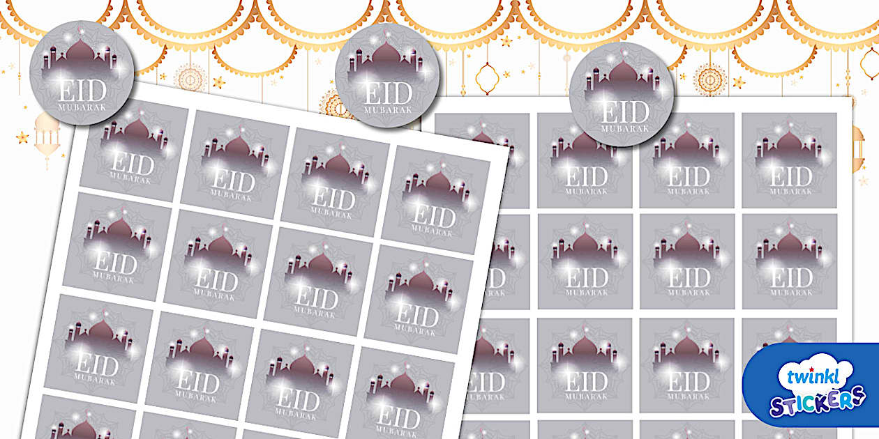 Eid Stickers - Eid Mubarak Mosque (teacher made) - Twinkl