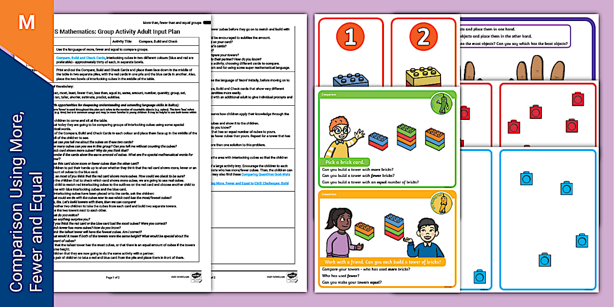 EYFS Maths Compare, Build and Check Activity Plan&Resources