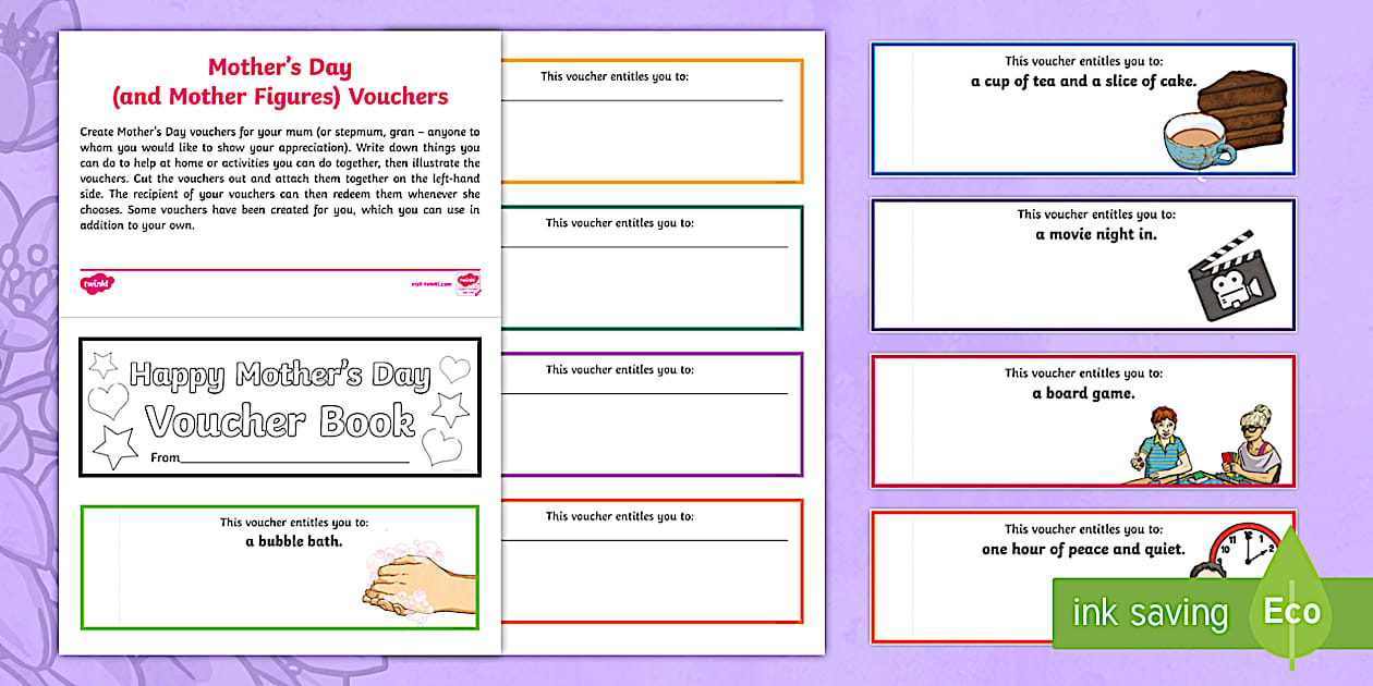 Editable Mother’s Day Voucher Activity (teacher made)