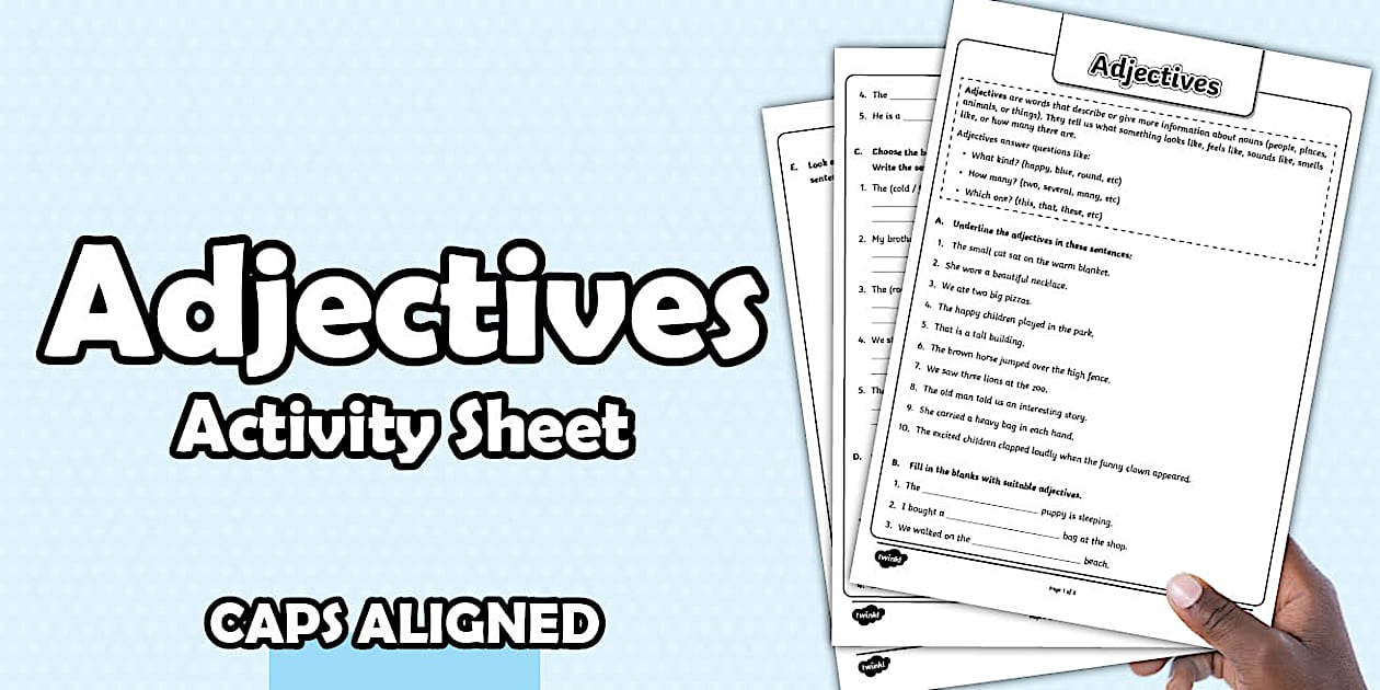 Adjectives – Activity Sheet (CAPS Aligned)