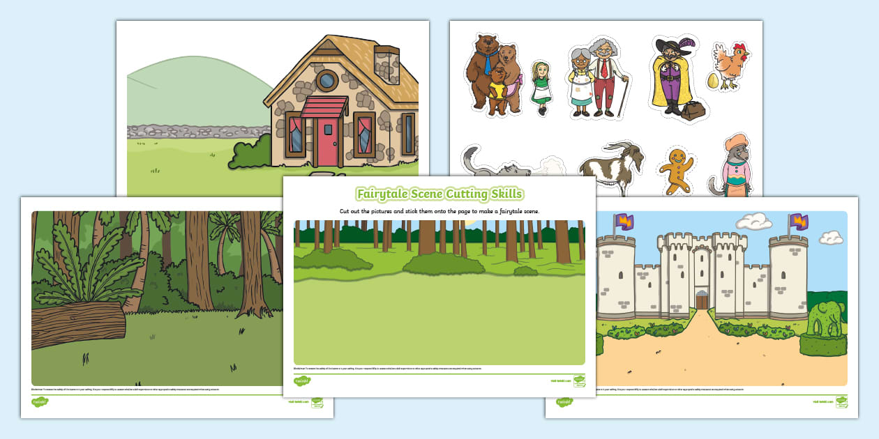 Design a Fairytale Scene Cutting Skills Activity - Twinkl