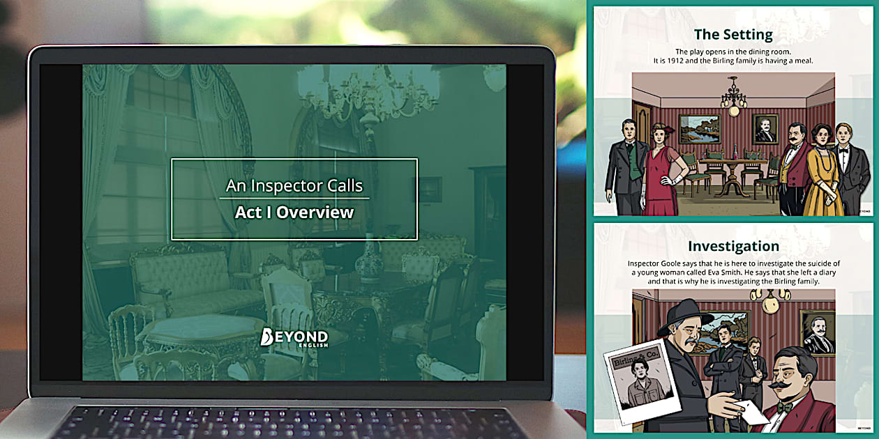 GCSE An Inspector Calls: Act 1 Overview PowerPoint - Twinkl