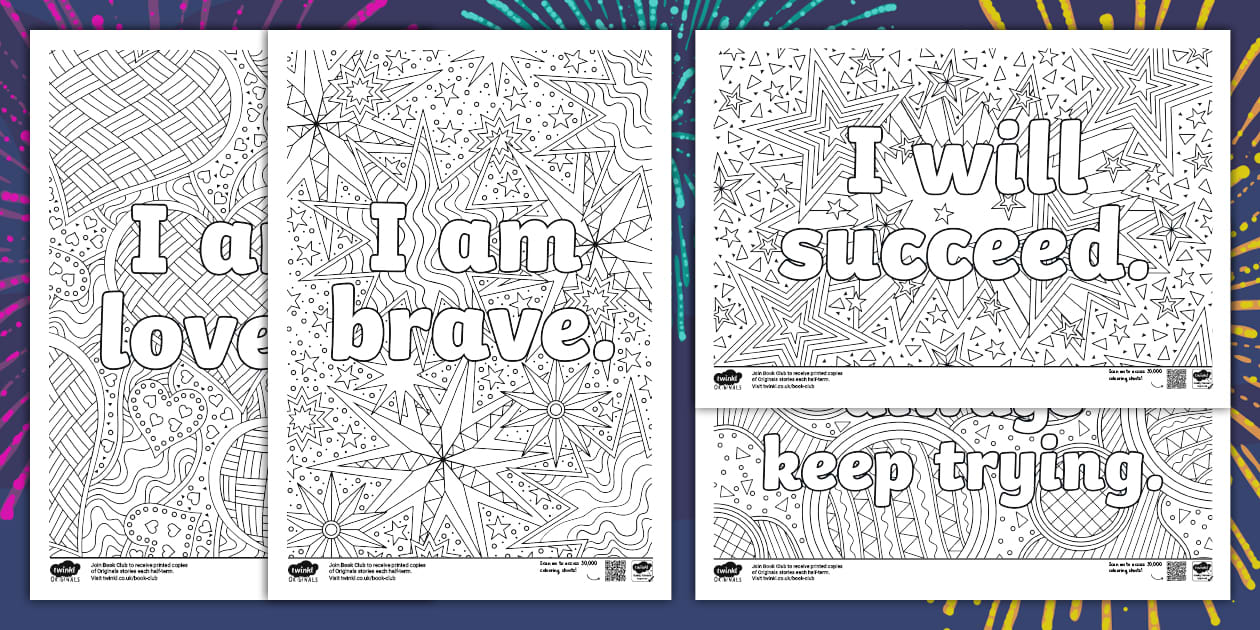 Positive Affirmations Colouring Sheets Printable | Twinkl