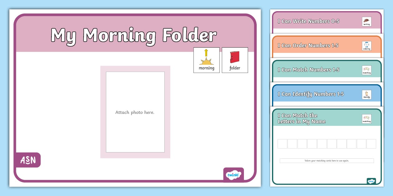 ASN Morning Number and Shape Folder (teacher made) - Twinkl