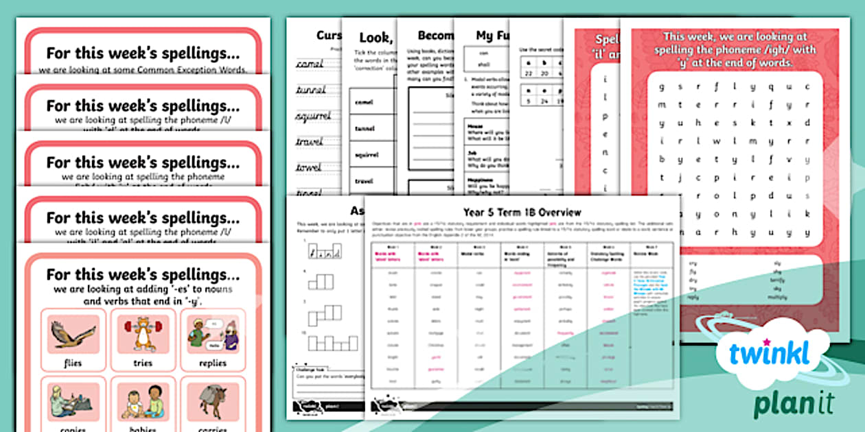 PlanIt Y2 Term 1B Bumper Spelling Pack - Twinkl