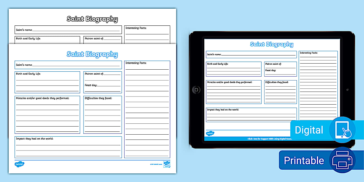 Saint Biography Template