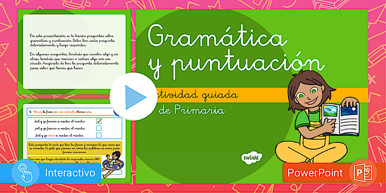 Presentación: Gramática y puntuación - Actividad guiada 1º de Primaria