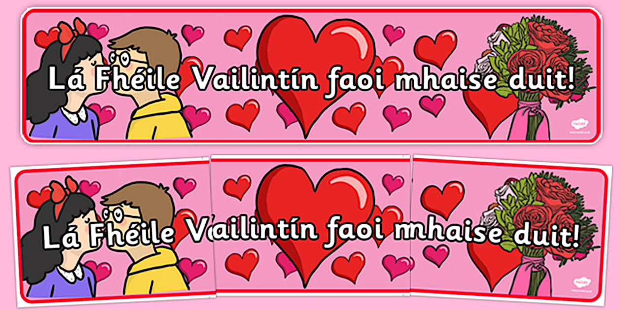 Happy Valentine's Day as Gaeilge Banner - Display resource