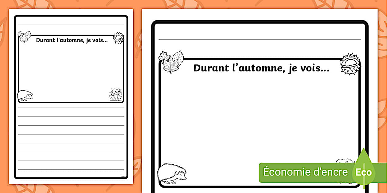 Support pour atelier d'écriture sur l'automne