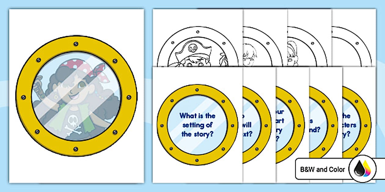Book Boat Story Comprehension Porthole Posters - Twinkl