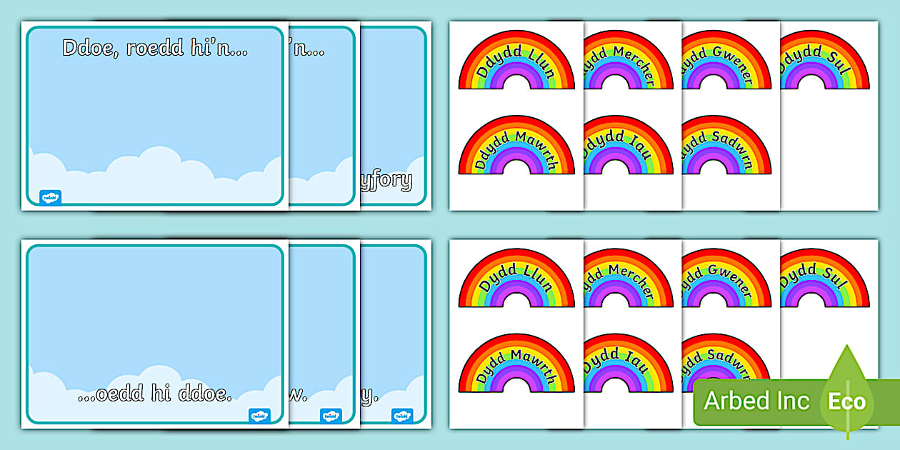 Calendr y Tywydd: Ddoe Heddiw Yfory (teacher made) - Twinkl