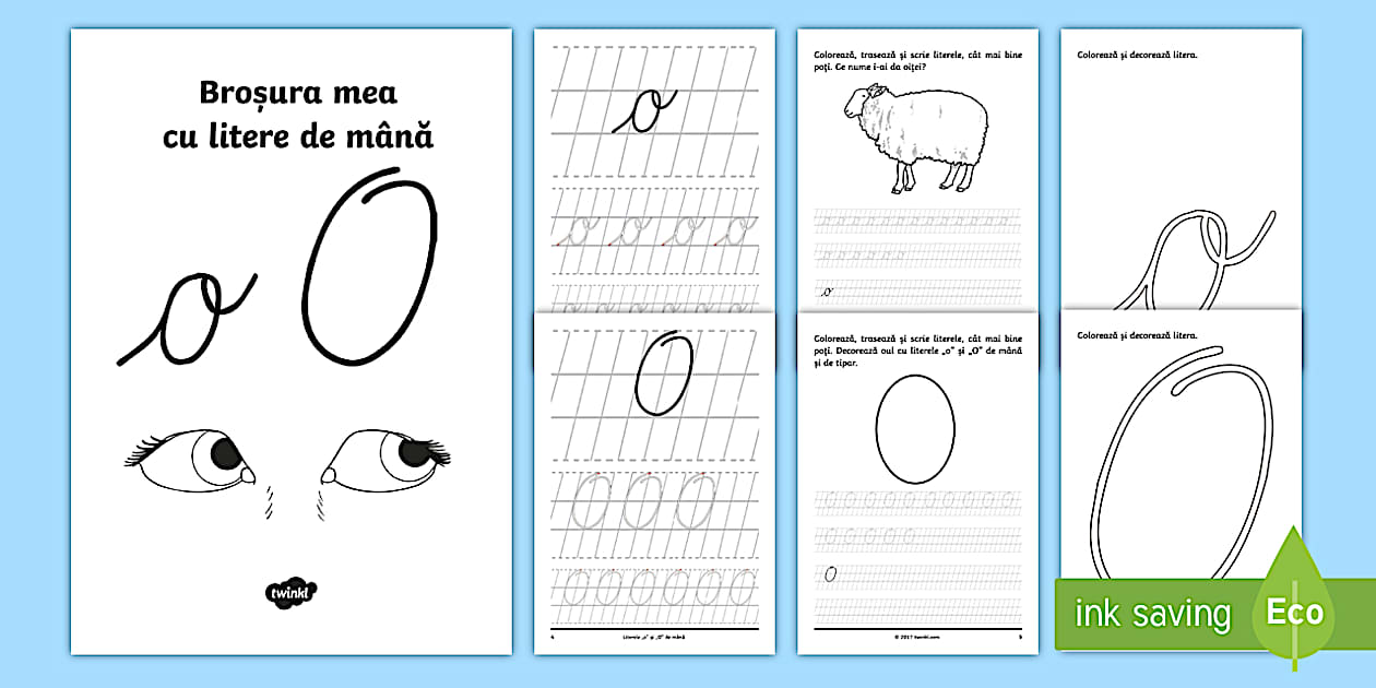 Scrierea literelor „o” și „O” de mână - Broșură cu activități