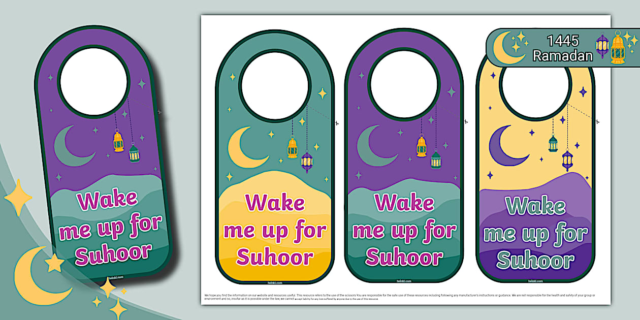 Ramadan Door Hanger -English (teacher made) - Twinkl