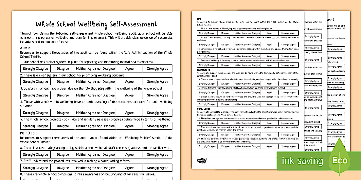 Adult Guidance - Wellbeing Framework Self-Assessment Tool