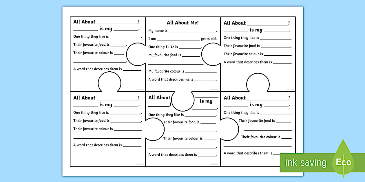 NSW All About Me and My Family Jigsaw Puzzle Activity