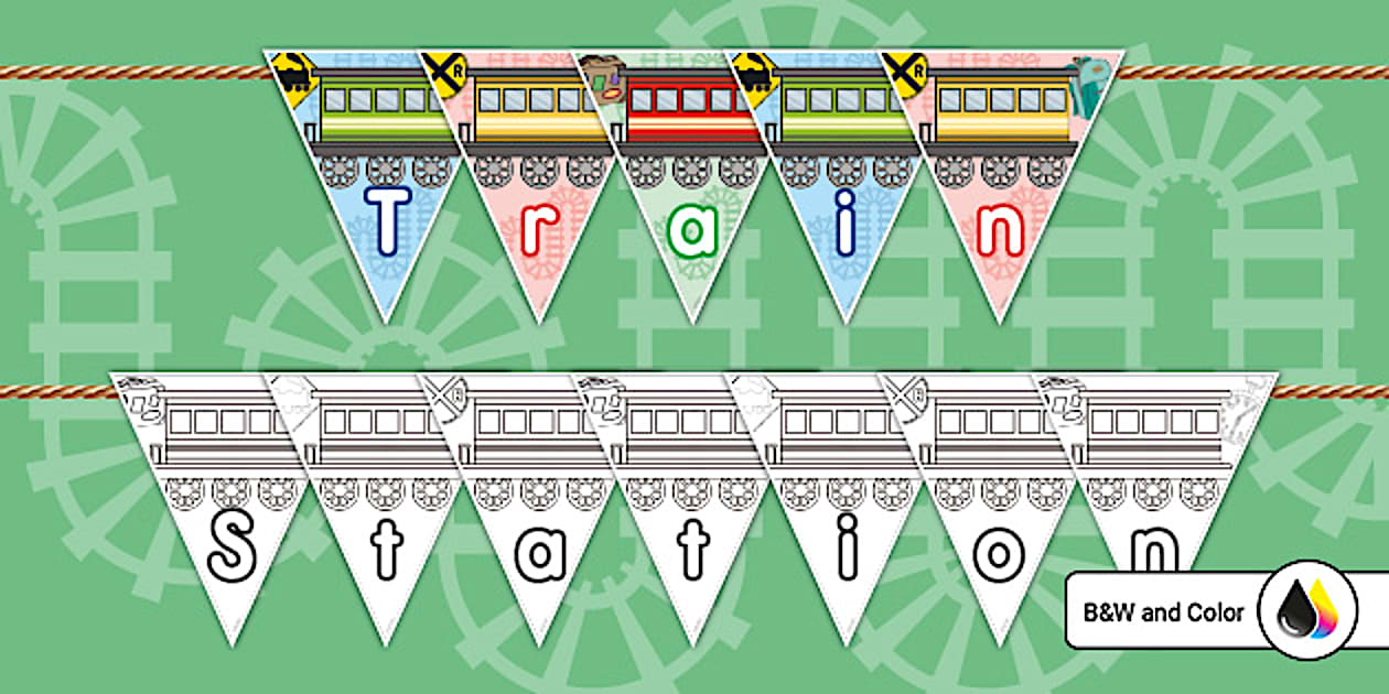 Train Station Dramatic Play Bunting (teacher made) - Twinkl
