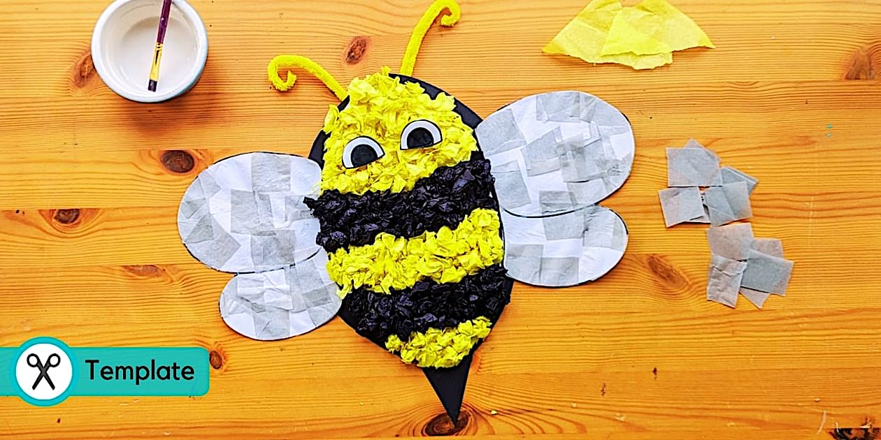 Tissue Paper Bee Collage | Bee Crafts (teacher made)