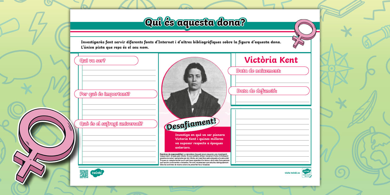 Fitxa d'activitat: Qui és aquesta dona? - Victoria Kent - Català