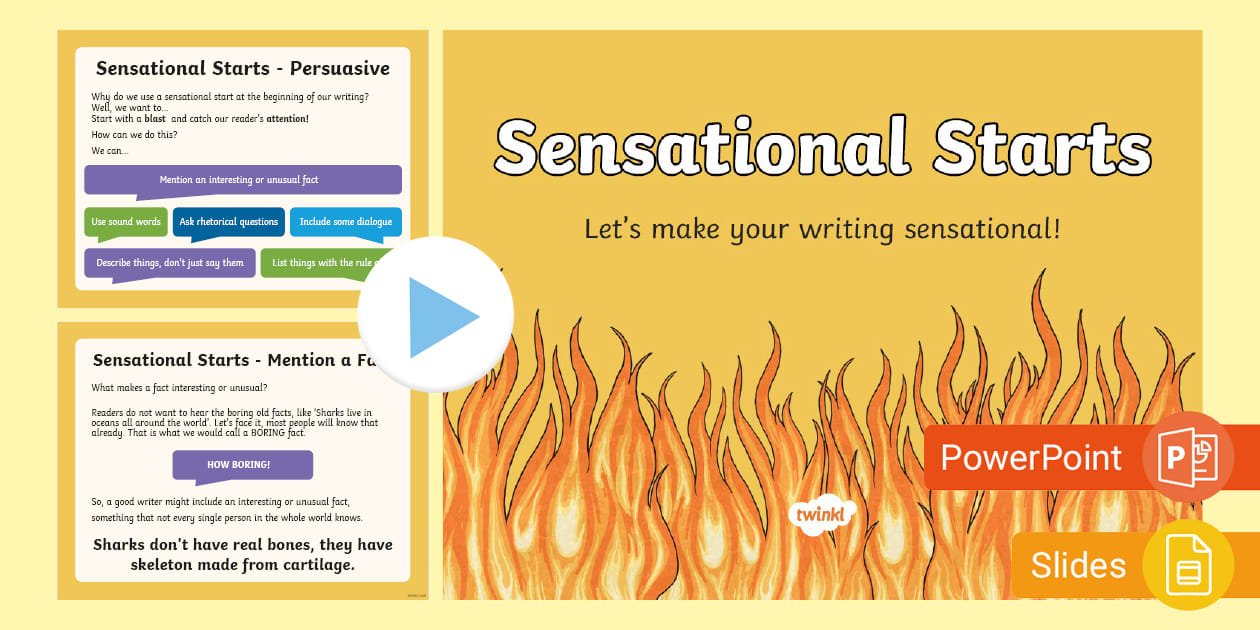 Sensational Starts Persuasive Writing PowerPoint - Twinkl