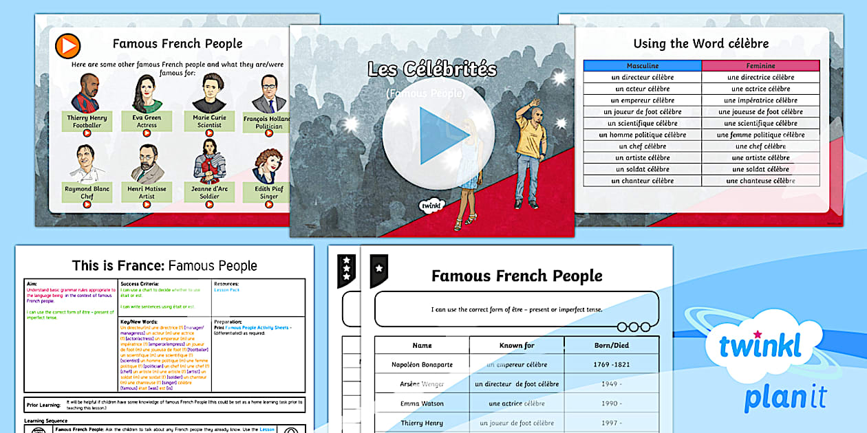 French: This is France!: Famous People Year 6 Lesson Pack 5