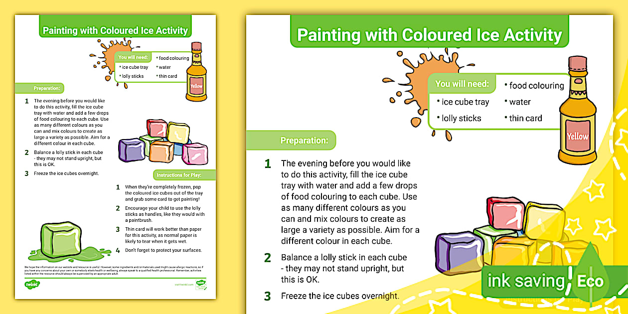 Painting with Coloured Ice Activity (teacher made) - Twinkl