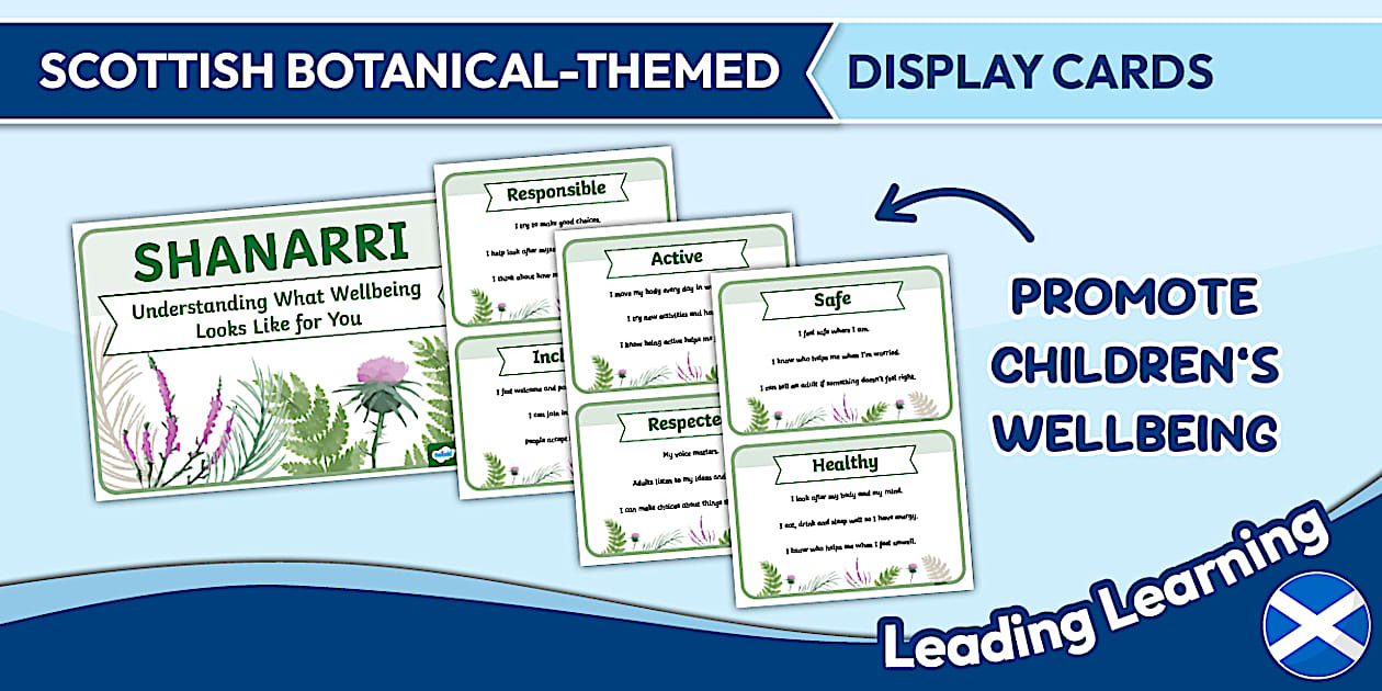 Scottish Botanical-Themed SHANARRI Display Cards