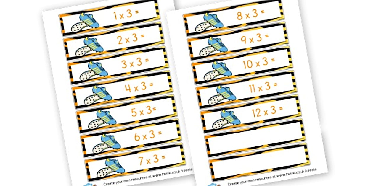 3 x Tables Football (teacher made) - Twinkl